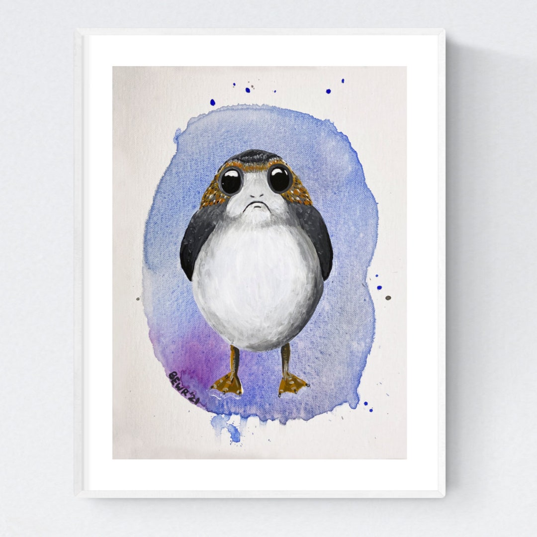 Porg Art Print Home Decor 9x12, Star Wars Fantasy Sci-fi Prints ...