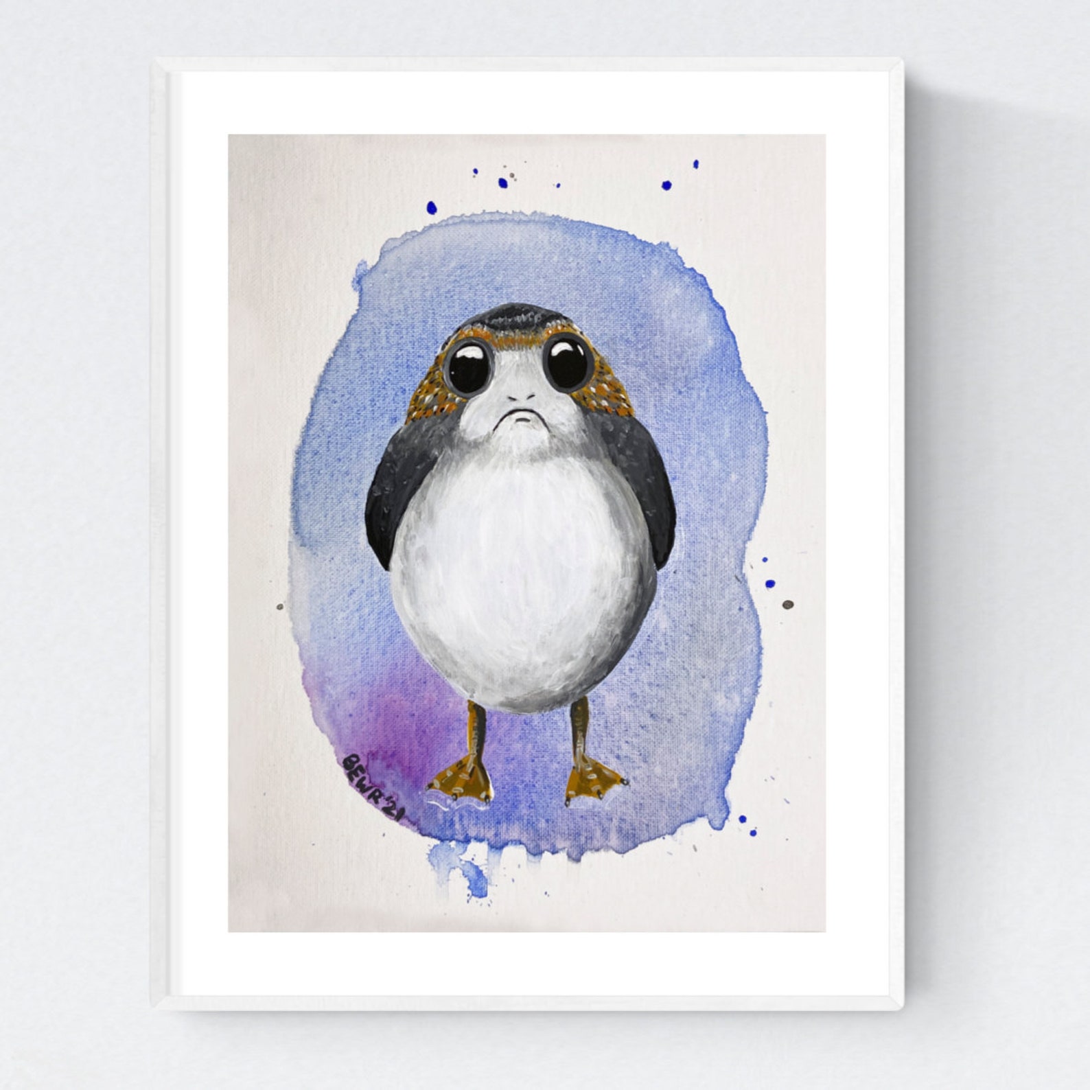 Porg Art Print Home Decor 9x12, Star Wars Fantasy Sci-fi Prints ...