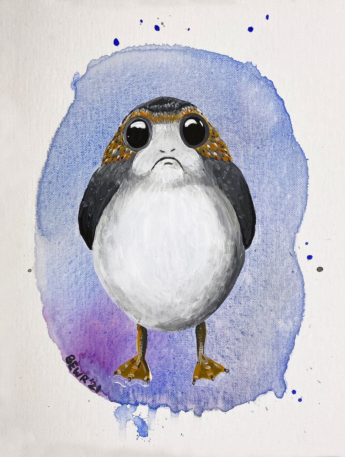 Porg Art Print Home Decor 9x12, Star Wars Fantasy Sci-fi Prints ...