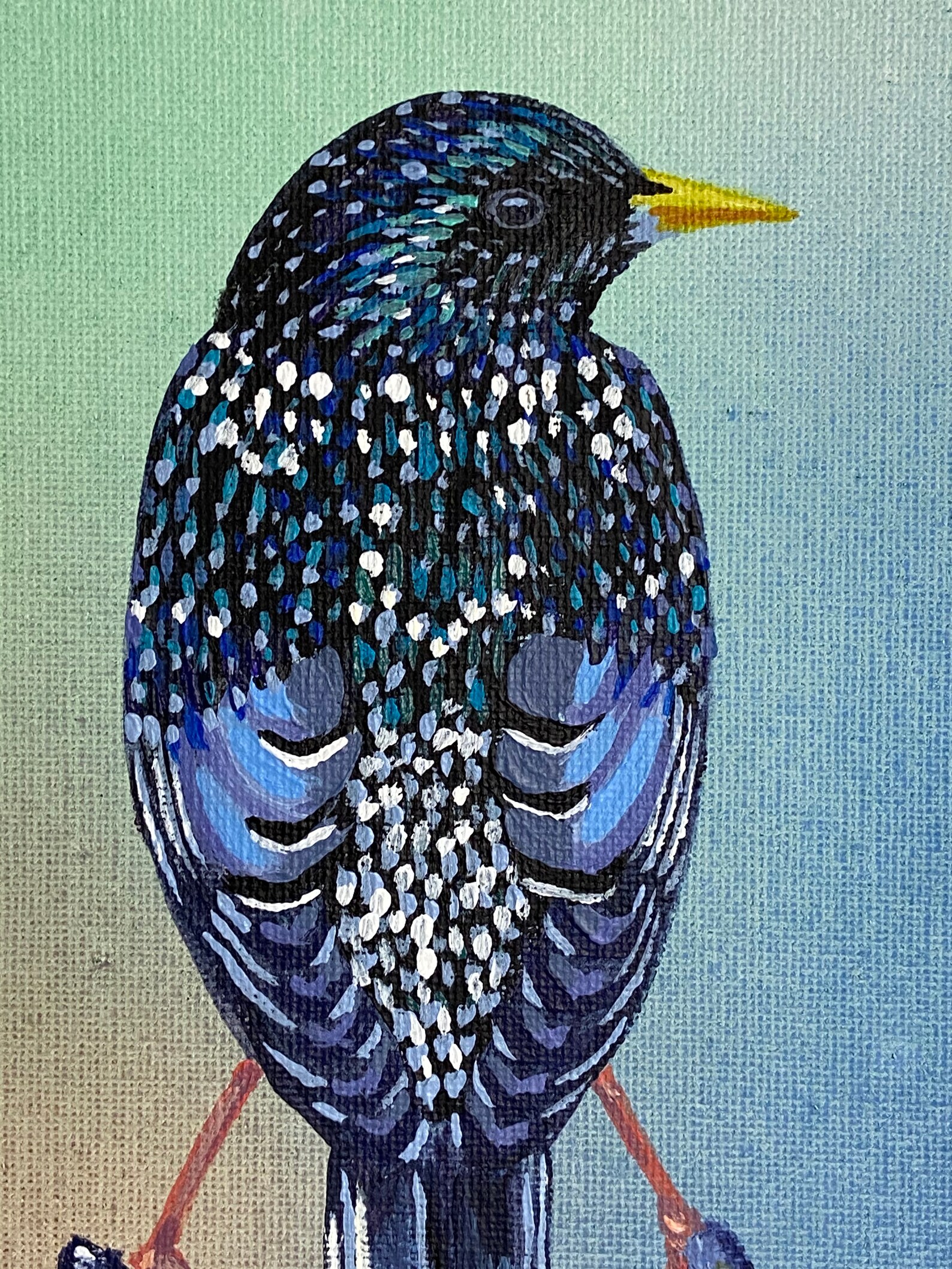 European Starling Original Painting, 8x10, Animal Wall Art, Bird Art ...