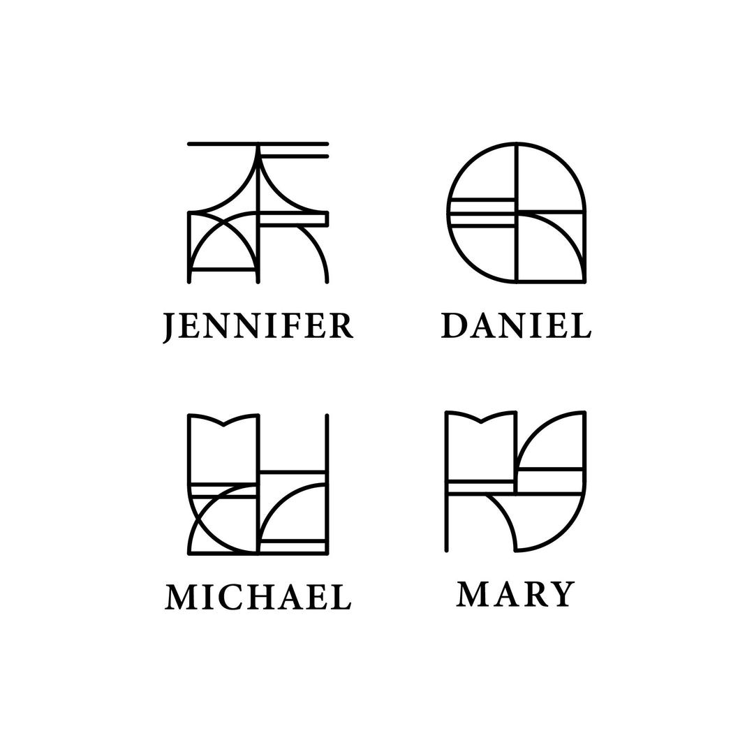 Custom Minimalist Name Logo Design: Personalized Monogram Art - Etsy