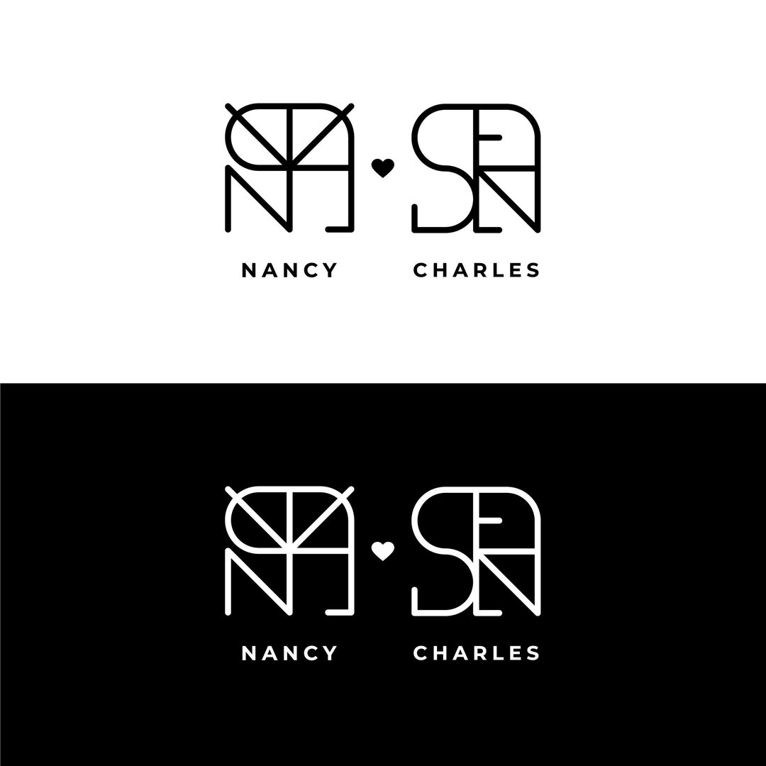 Two Name Logos, Couple Custom Tattoo Design, OPTION 29 - Etsy