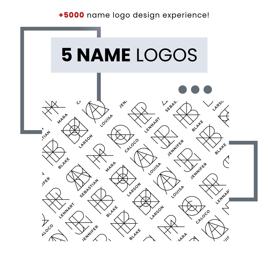 5 Name Logo Designs, OPTION 42 - Etsy