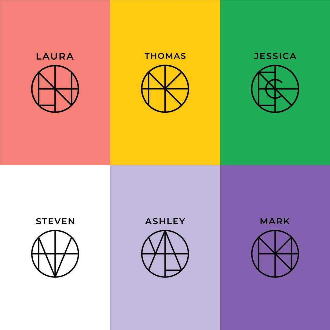 Custom Name Monogram Logo Design, Personalized Logo, Unique Name Logo ...