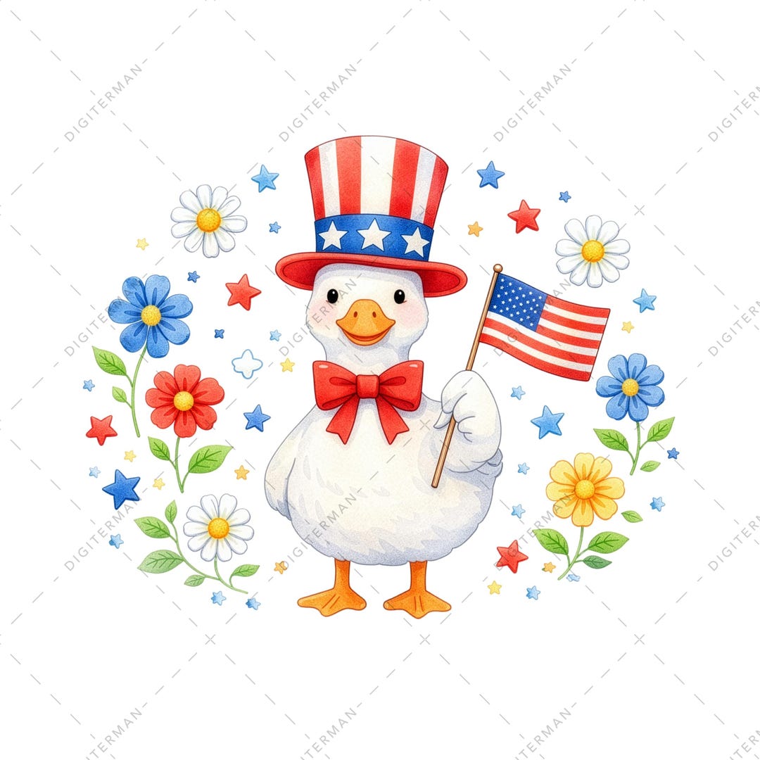 Patriotic Uncle Sam Duck PNG, Watercolor Clipart (digital Download) - Etsy