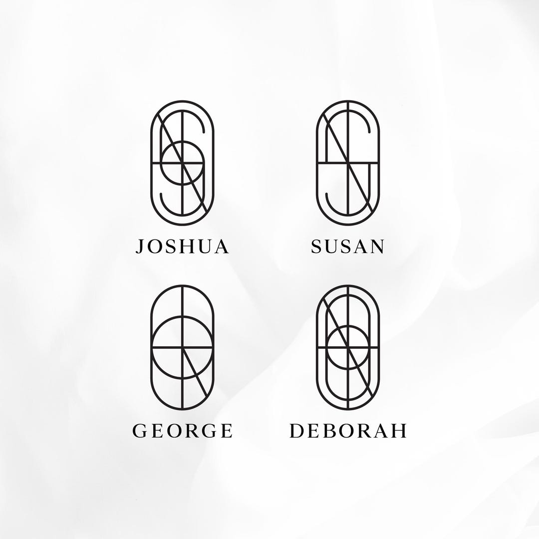 Personalized Monogram Logo Design: Minimalist Name Logo (SVG, PDF Files ...