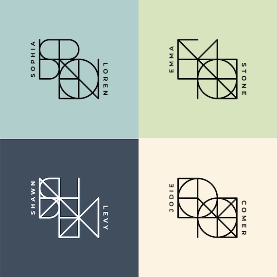 Name Surname Logo Design OPTION 6 - Etsy