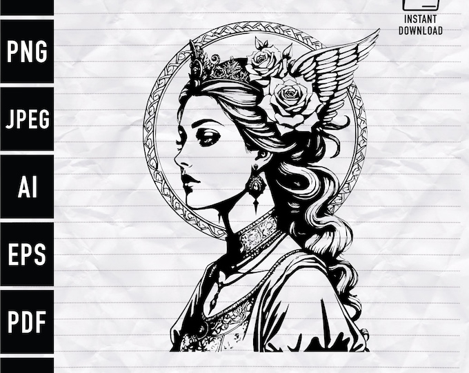 12 Valkyrie SVG and PNG Bundle – Norse Warrior Goddess Digital Files ...