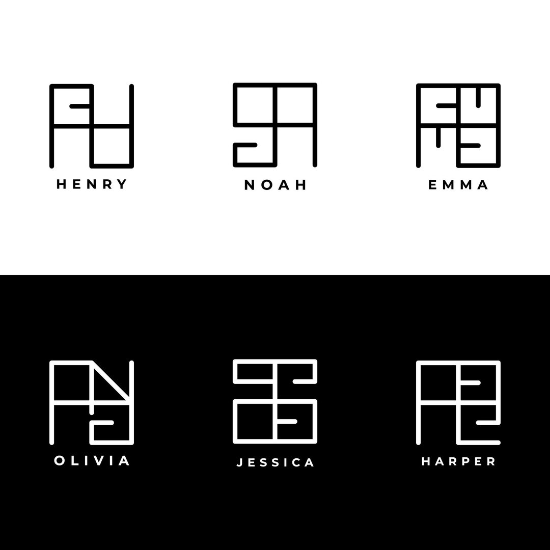 Custom Minimal Name Logo, OPTION 28 - Etsy