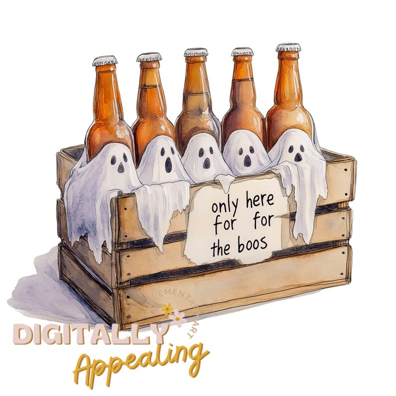 1 Ghost Beer Halloween Clipart, DIGITAL DOWNLOAD. Scrapbooking and Art ...