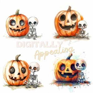 16 Watercolor Pumpkin Halloween Clipart Bundle, DIGITAL DOWNLOAD ...