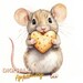 16 Cute Watercolor Mouse Eating Food Clipart, DIGITAL DOWNLOAD ...