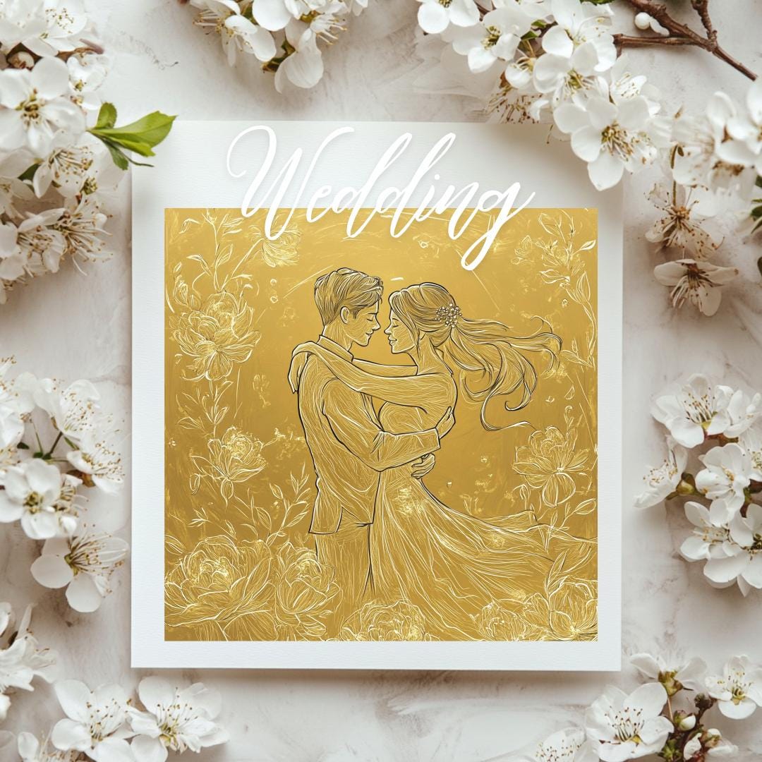 12 Gold Line Drawing Wedding Clipart Bundle, DIGITAL DOWNLOAD ...