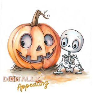 16 Watercolor Pumpkin Halloween Clipart Bundle, DIGITAL DOWNLOAD ...