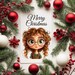 1 Cute Curly Christmas Elf, DIGITAL DOWNLOAD. Scrapbooking and Art ...