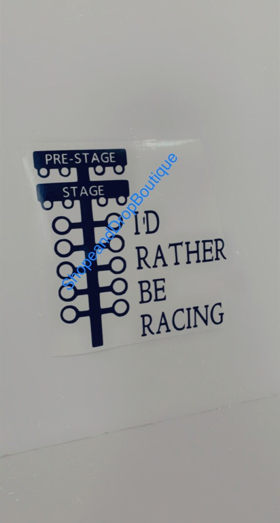 Id Rather Be Racing Car Sticker | Etsy