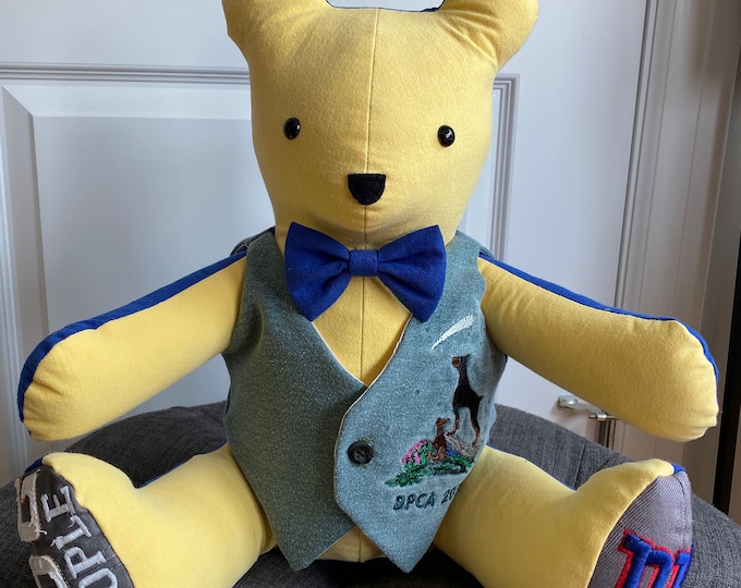 Memory Bear With Vest - Etsy