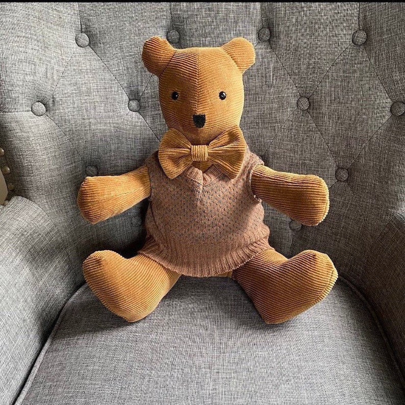 Memory Bear With Vest - Etsy