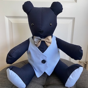 Memory Bear With Vest - Etsy