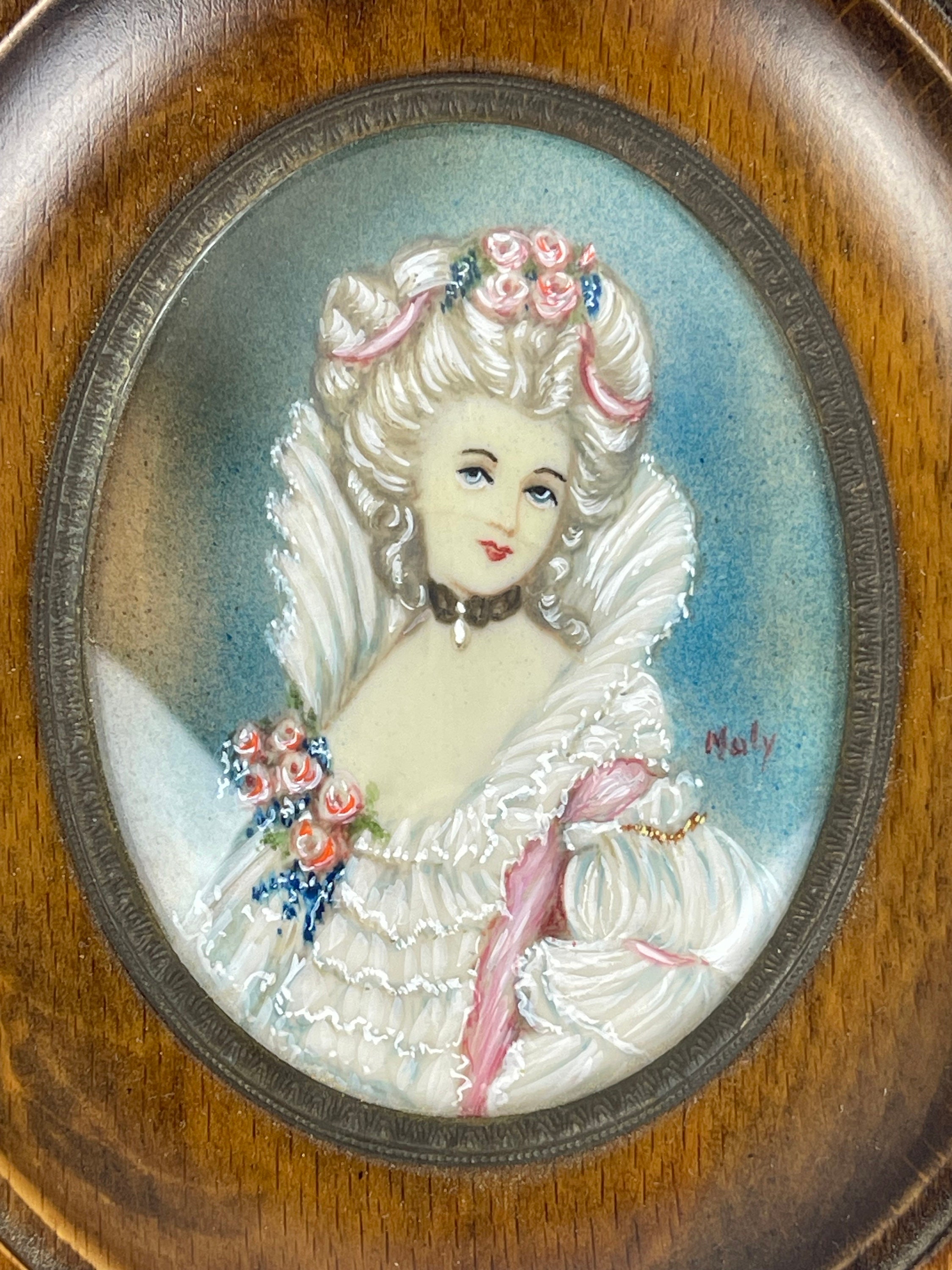 Pair of Antique French Miniature Portraits - Etsy