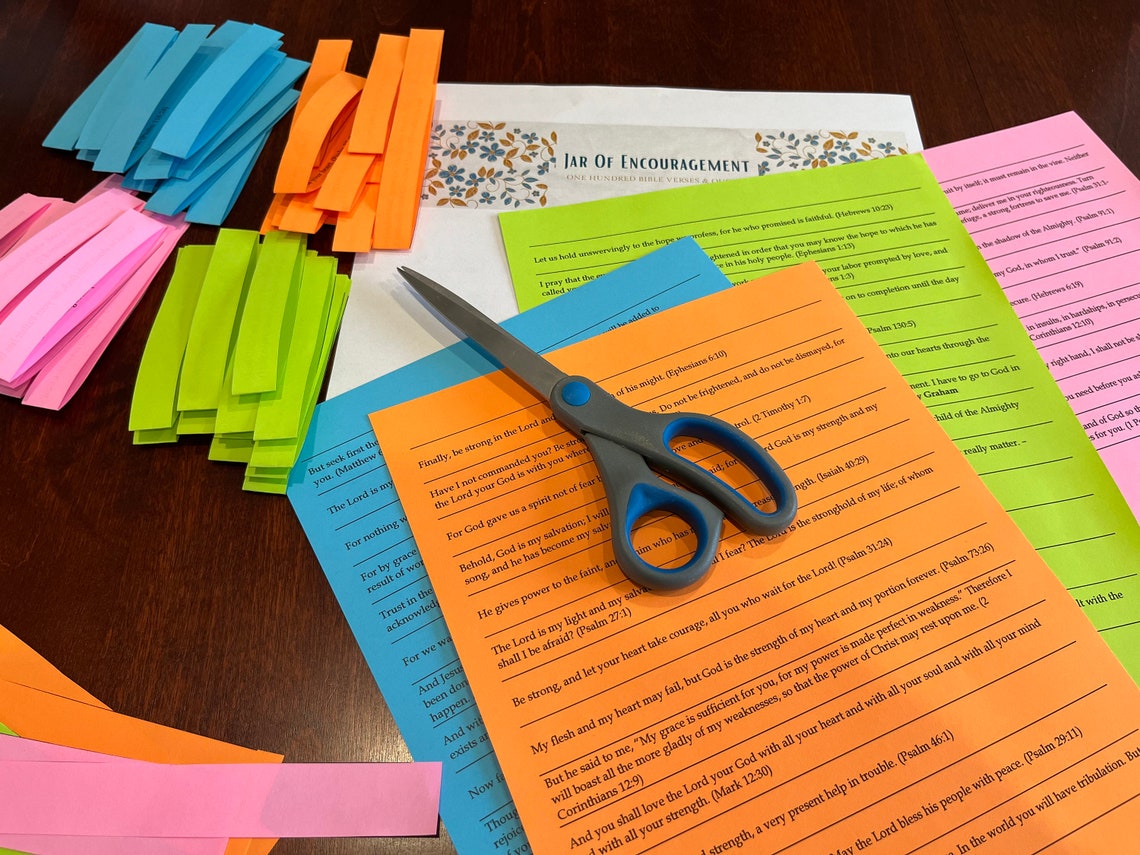DIY Jar of Encouragement – 100 Bible Verses for Hope, Faith & Strength ...