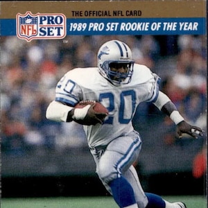 Barry Sanders 1990 Veteran Card Rookie of the Year NFL Pro Set Detroit ...