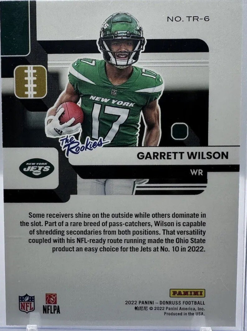 Garrett Wilson Rookie Card 2022 NFL Panini the Rookies Silver - Etsy