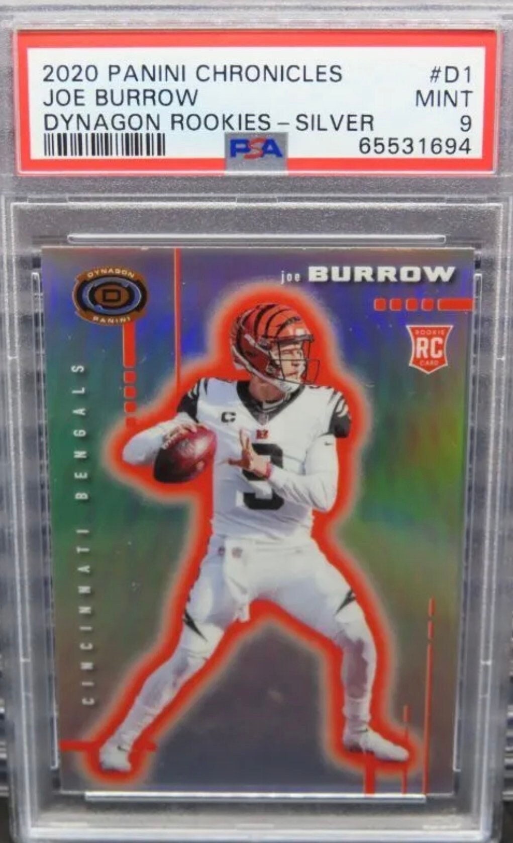 Joe Burrow Rookie Card 2020 NFL Panini Dynagon Silver Holo PSA - Etsy