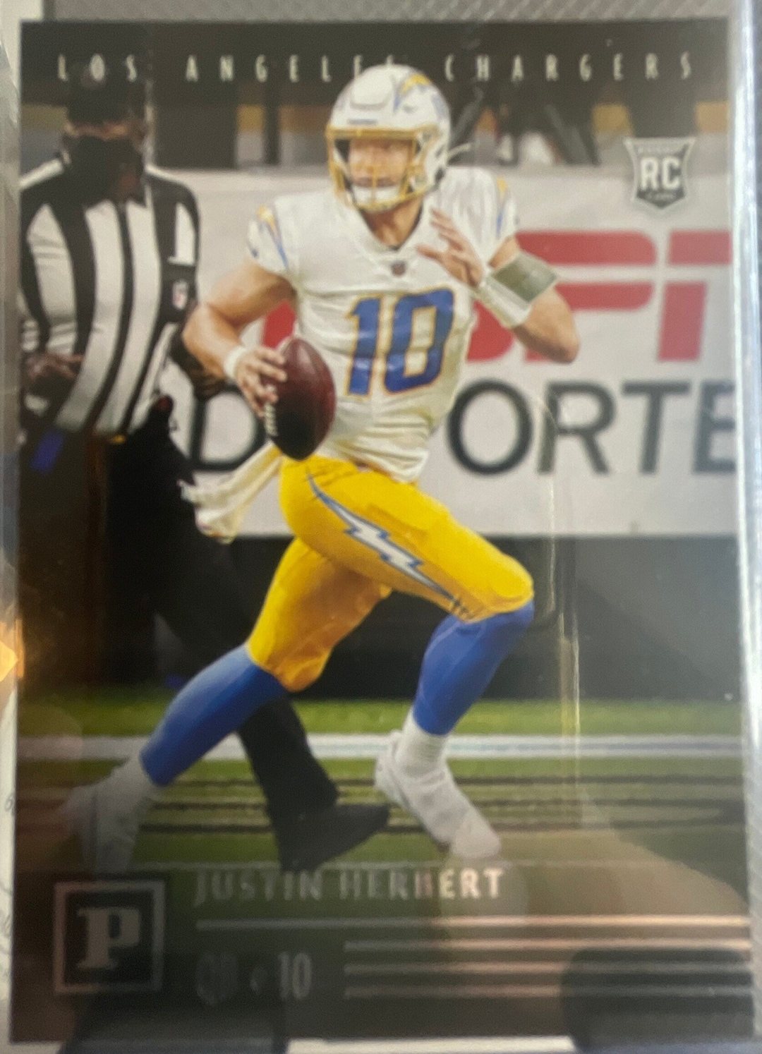 Justin Herbert Rookie Card 2020 NFL Panini LA Chargers Star Quarterback ...