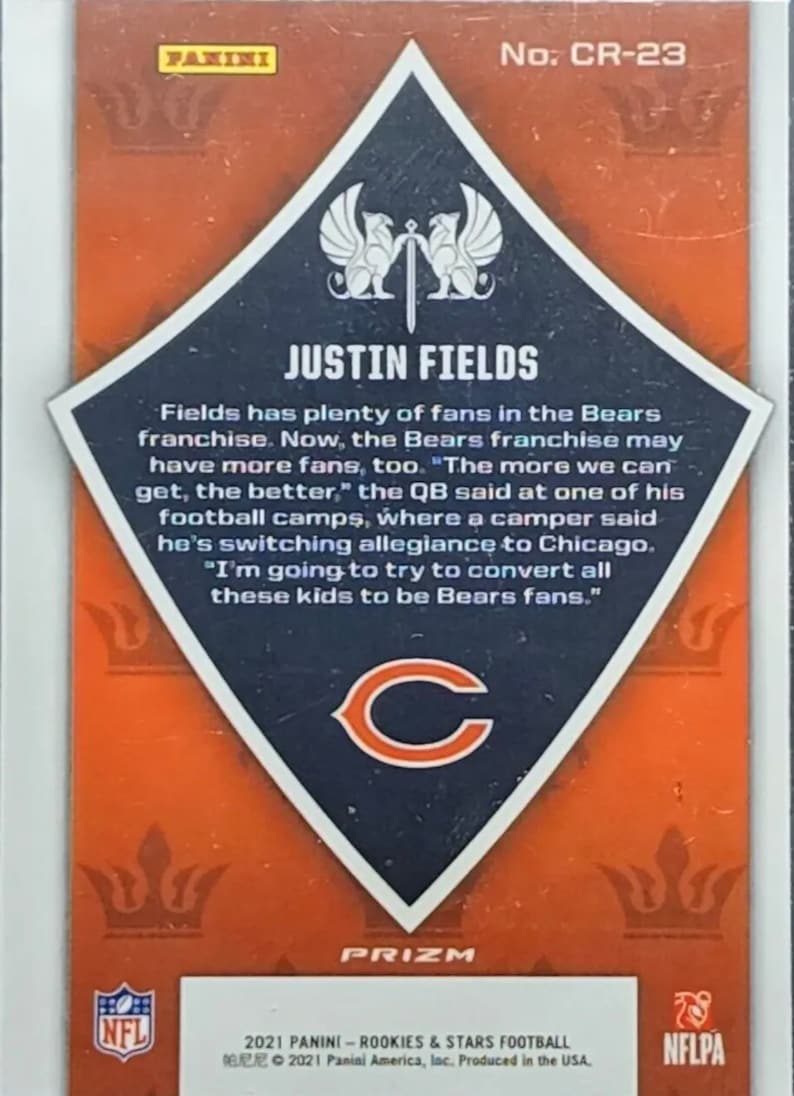 Justin Fields Rookie Card 2021 NFL Panini Crusades Red Scope Rare ...