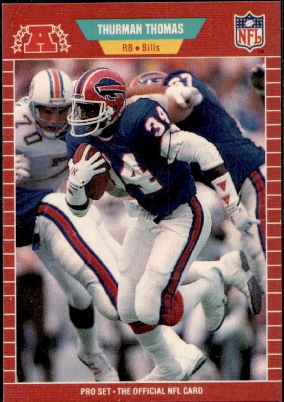 Thurman Thomas Rookie Card 1989 NFL Pro Set Quintessential Buffalo ...
