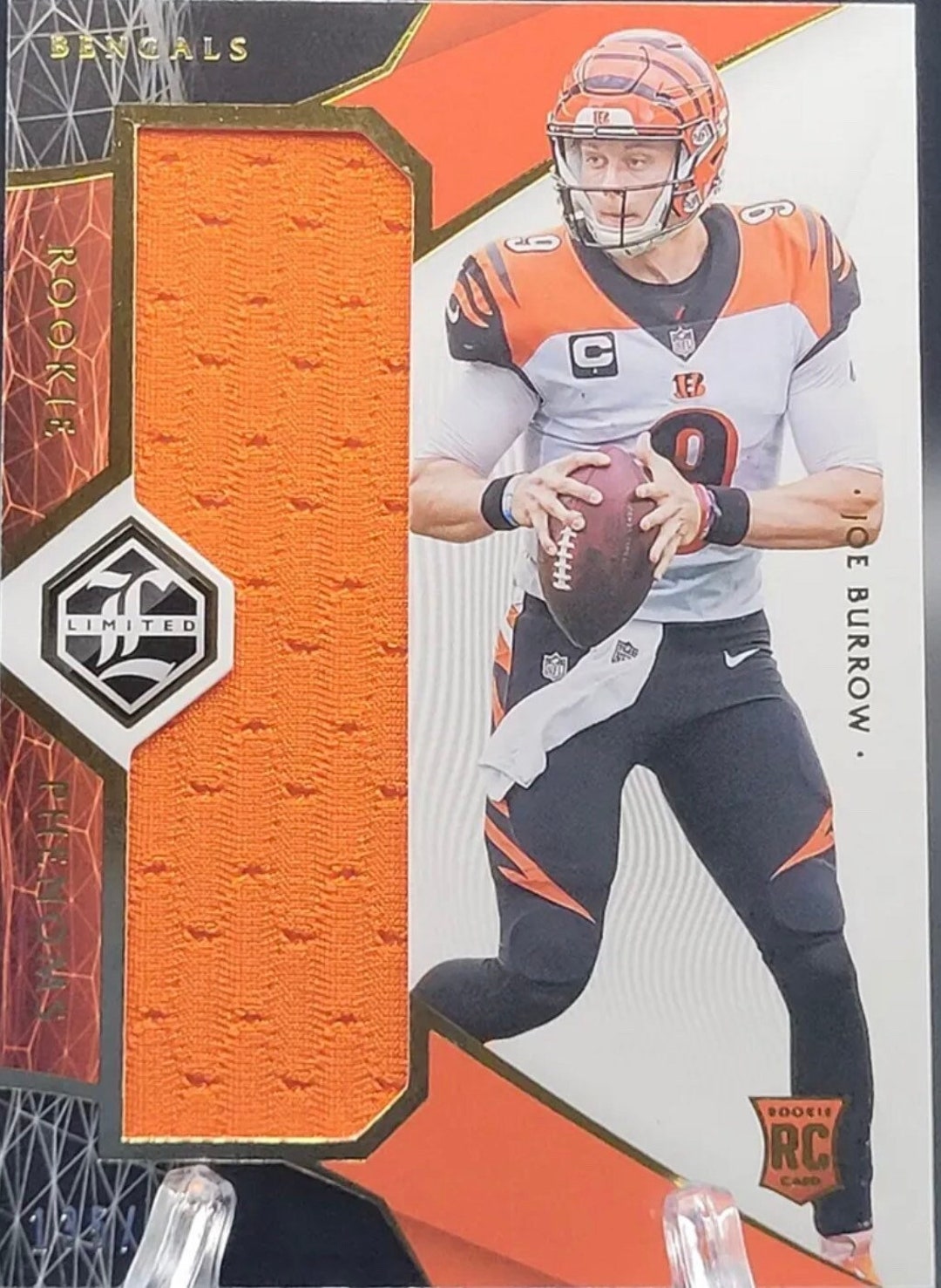 Joe Burrow Rookie Card 2020 NFL Panini Limited Rookie Phenoms Patch ...