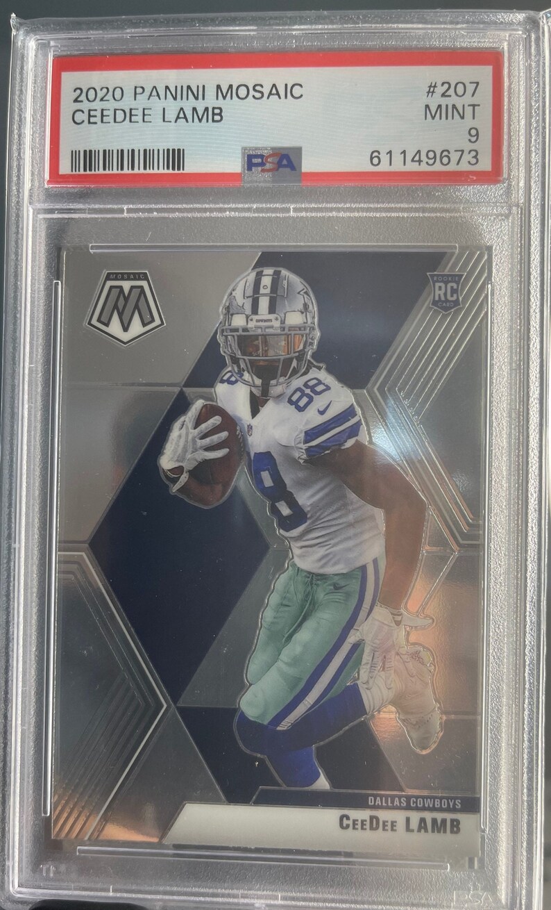 Ceedee Lamb Rookie Card 2020 NFL Panini Mosaic PSA Graded 9 Dallas ...