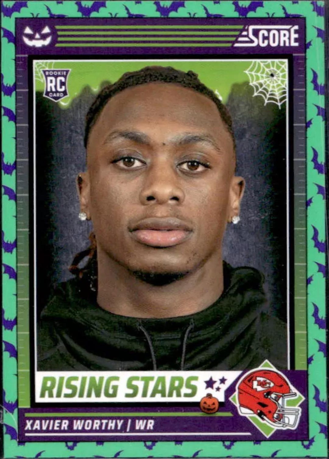 Xavier Worthy Rookie Card 2024 NFL Panini Score Rising Stars Green ...