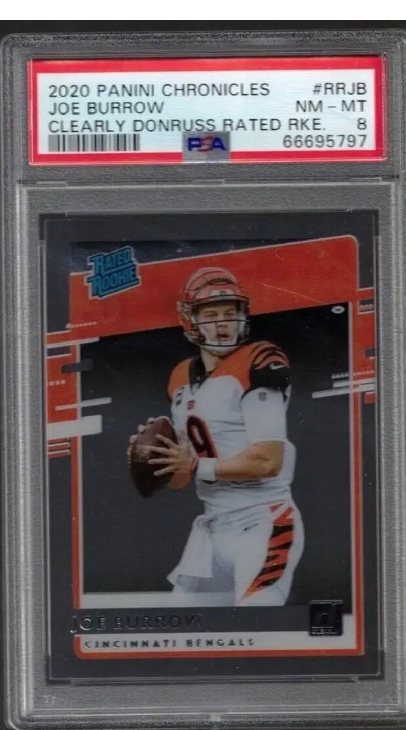 Joe Burrow Rookie Card 2020 NFL Panini Rated Rookie Clear PSA Graded 9 ...