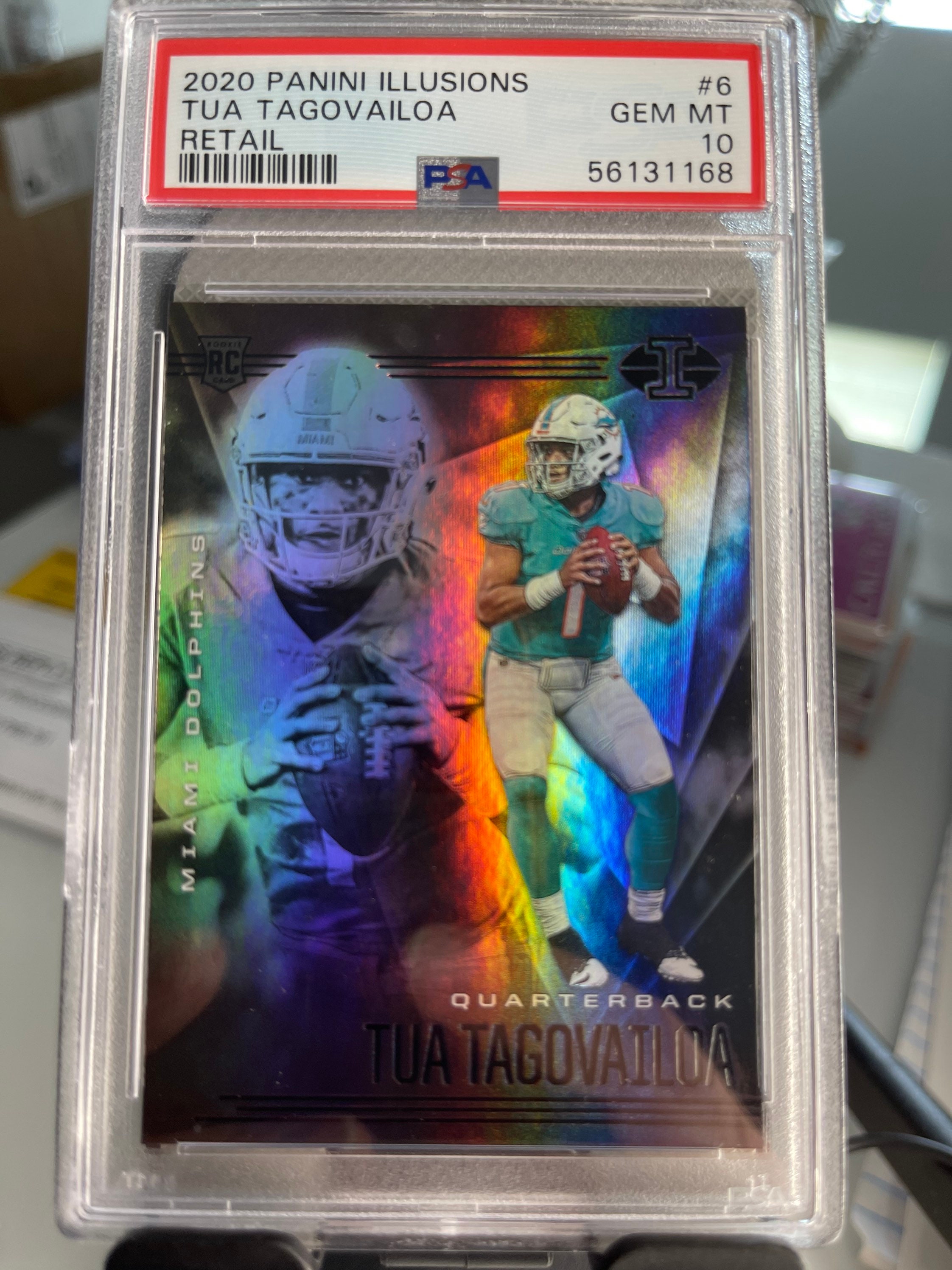 Tua Tagovailoa Rookie Card 2020 NFL Panini Illusions PSA Graded 10 ...