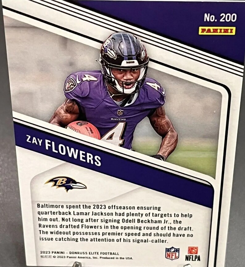 Zay Flowers Rookie Card 2023 NFL Panini Rare Blue Prizm Holo /625 ...