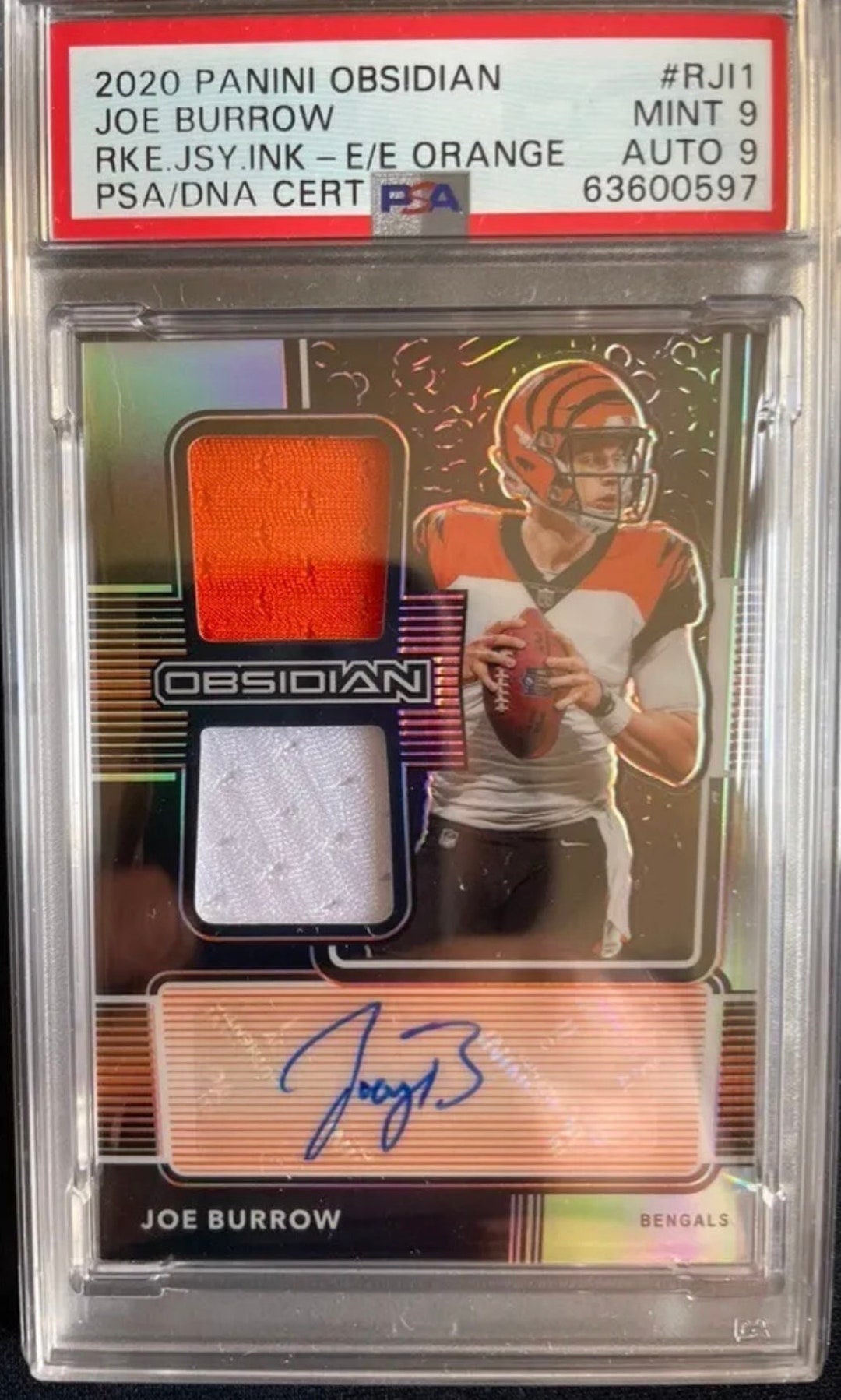 Joe Burrow Rookie Card 2020 NFL Panini Obsidian Auto Jersey Ultra Rare ...