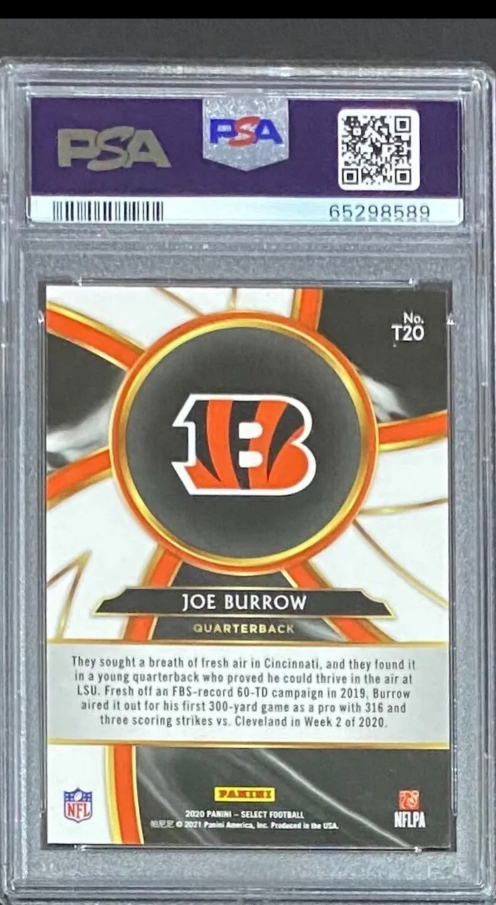 Joe Burrow Rookie Card 2020 NFL Panini Select Turbocharged PSA - Etsy