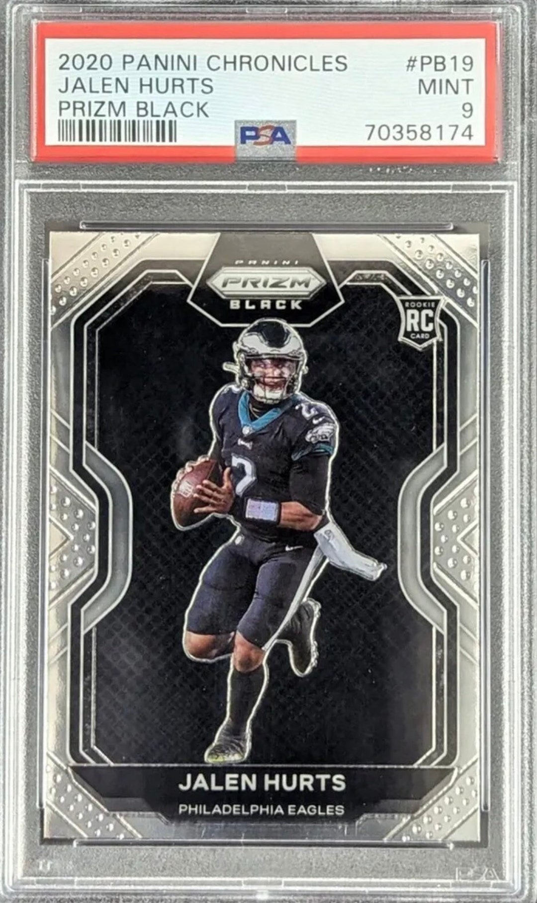Jalen Hurts Rookie Card 2020 NFL Panini Black Prizm PSA Graded 9 Philly ...