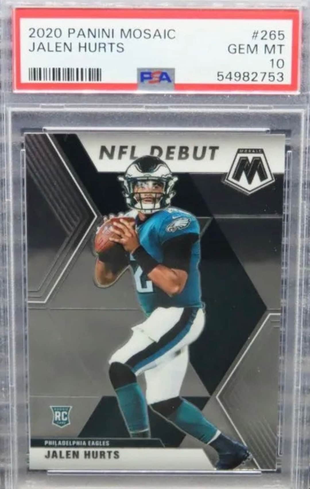 Jalen Hurts Rookie Card 2020 Panini NFL Debut PSA Graded 10 Eagles Star ...