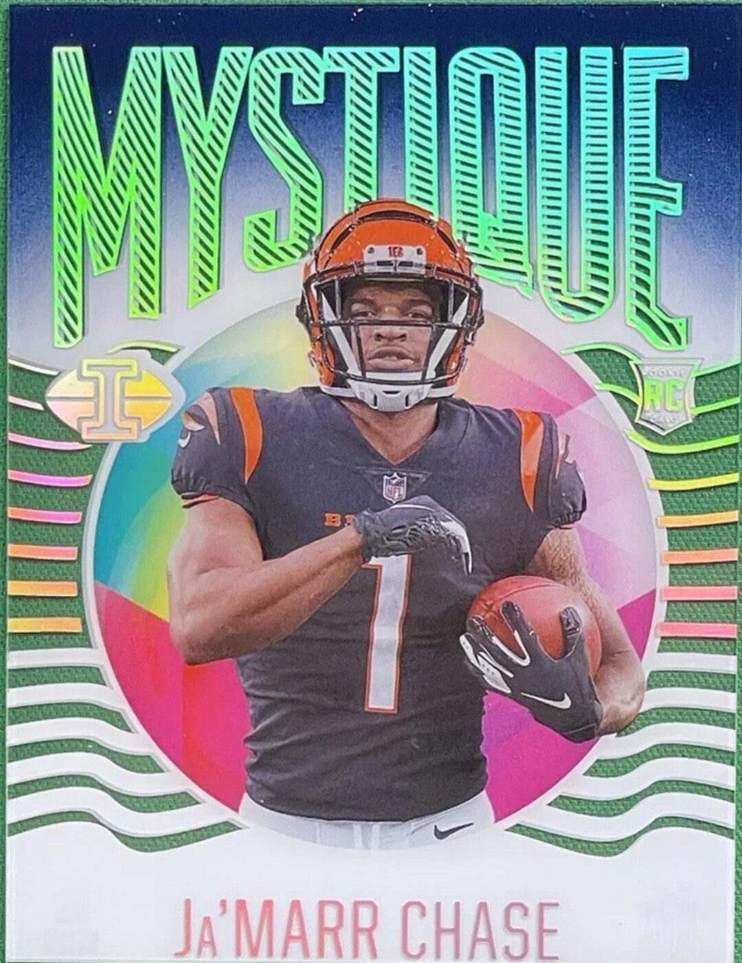 Jamarr Chase Rookie Card 2021 NFL Panini Illusions Mystique Orange Holo ...