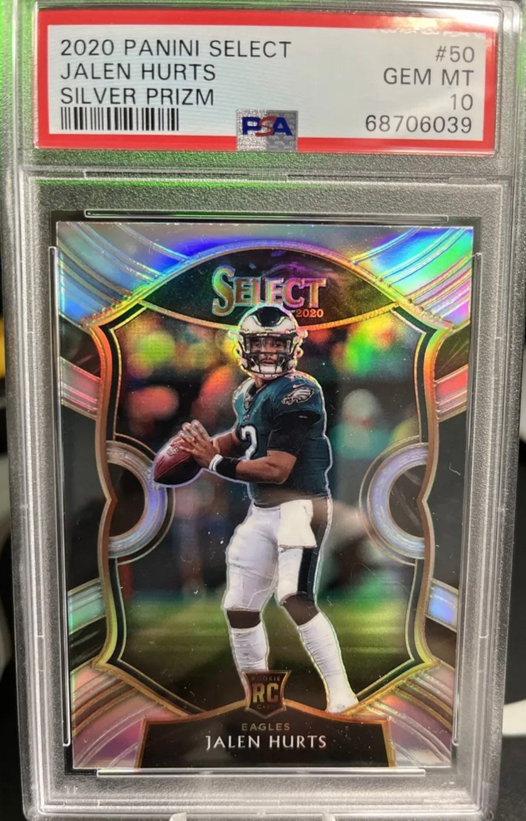 Jalen Hurts Rookie Card 2020 NFL Panini Select Silver Concourse PSA 10 ...