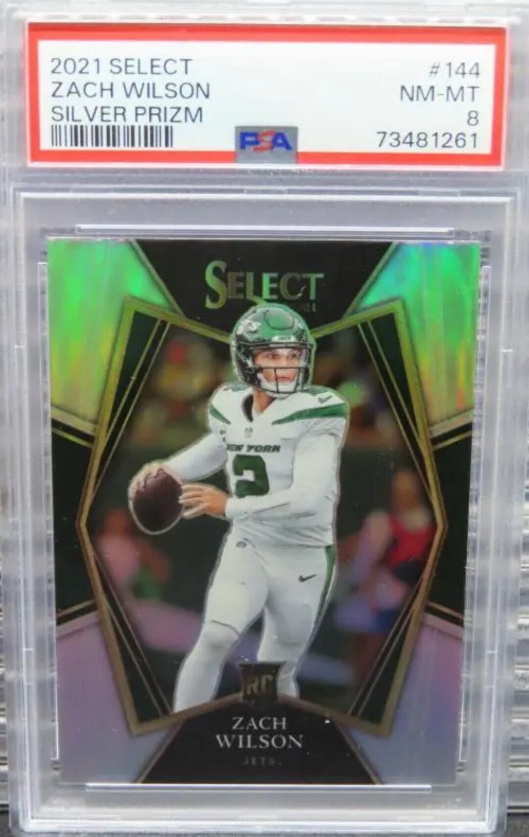 Zach Wilson Rookie Card 2021 NFL Panini Select Silver Holo PSA Graded 9 ...