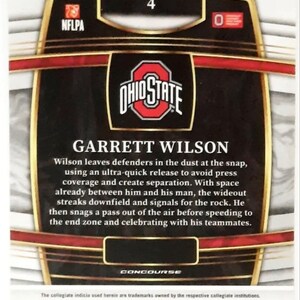 Garrett Wilson Rookie Card 2022 NFL Panini Select Red White Blue Ohio ...