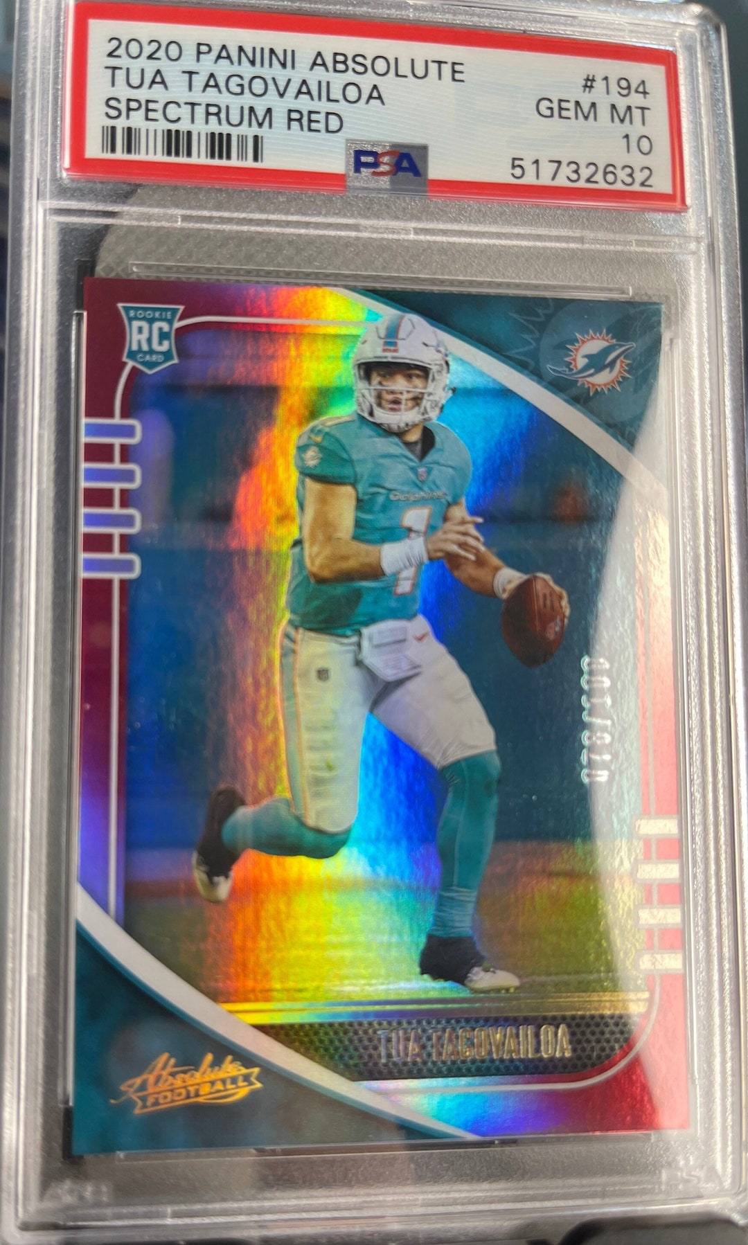 Tua Tagovailoa Rookie Card 2020 NFL Panini Absolute Spectrum Red Ultra ...