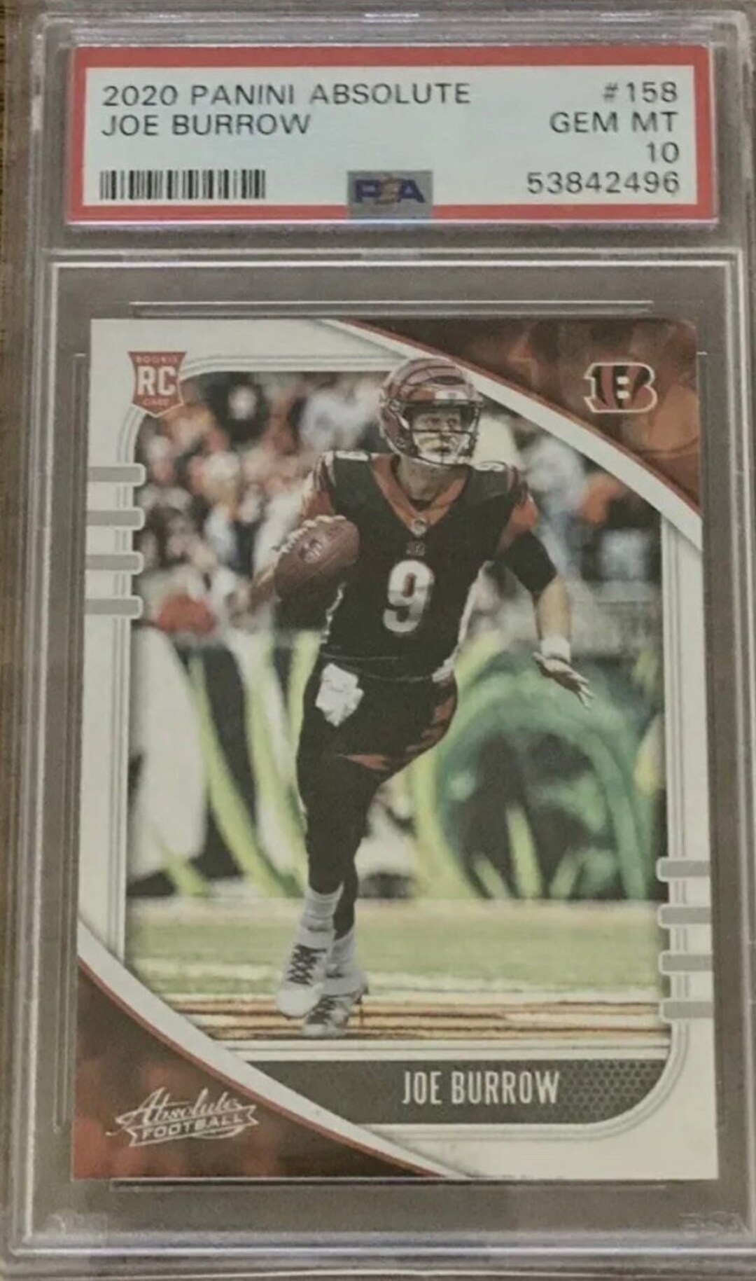 Joe Burrow Rookie Card 2020 NFL Panini Absolute PSA Graded 10 ...
