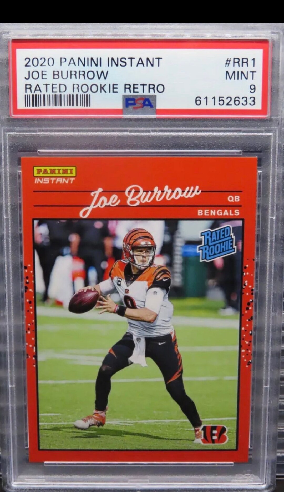 Joe Burrow Rookie Card 2020 NFL Panini Rated Rookie Retro PSA Graded 9 ...