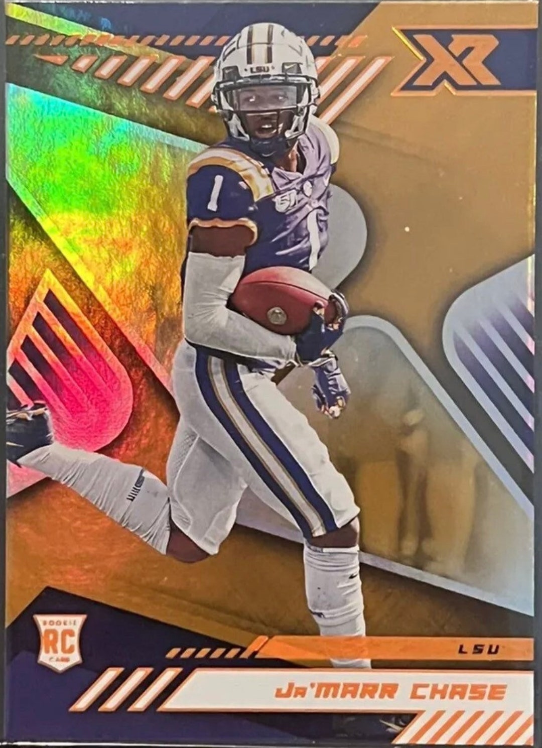 Jamarr Chase Rookie Card 2021 Nfl Panini X R Draft Picks Orange Holo Lsu Bengals Star Rookie Wr