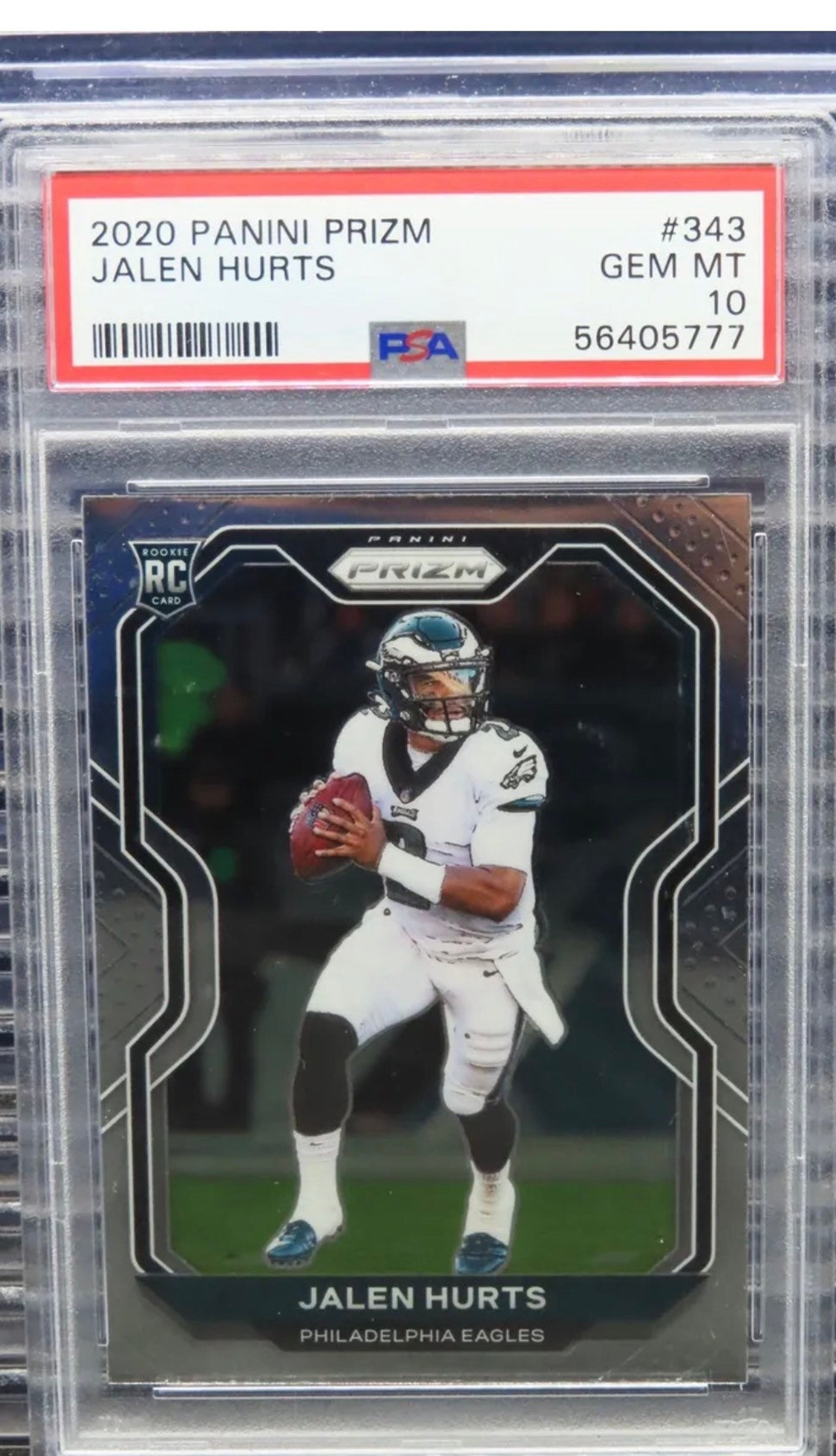 Jalen Hurts Rookie Card 2020 NFL Panini Prizm Base PSA Graded 10 Eagles ...